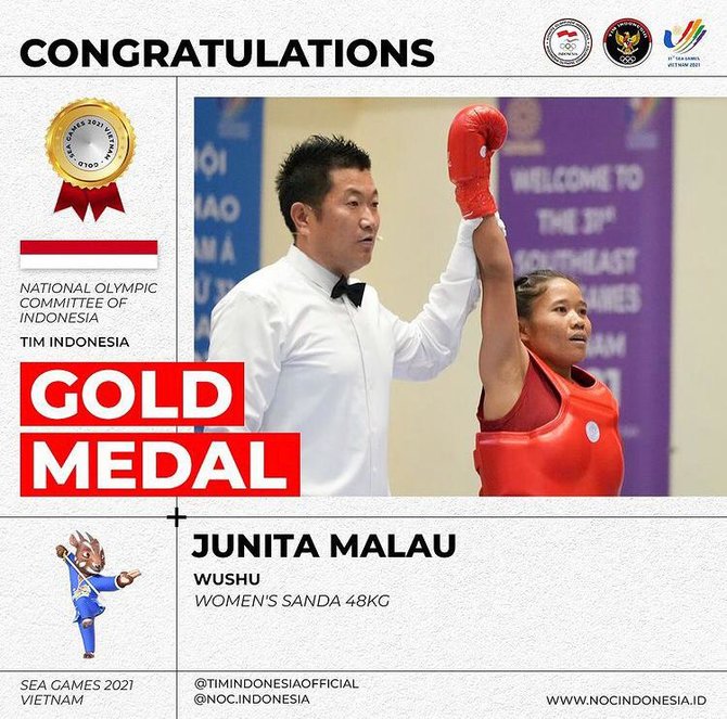 4 Potret Junita Malau, Atlet Wushu Pendulang Medali Emas SEA Games 2021 | merdeka.com
