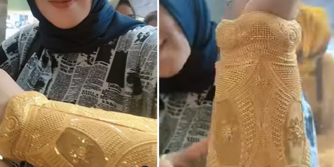 Viral Ibu Pamer Pakai Gelang Emas Ukuran 'Jumbo', Begini Penampakannya | merdeka.com