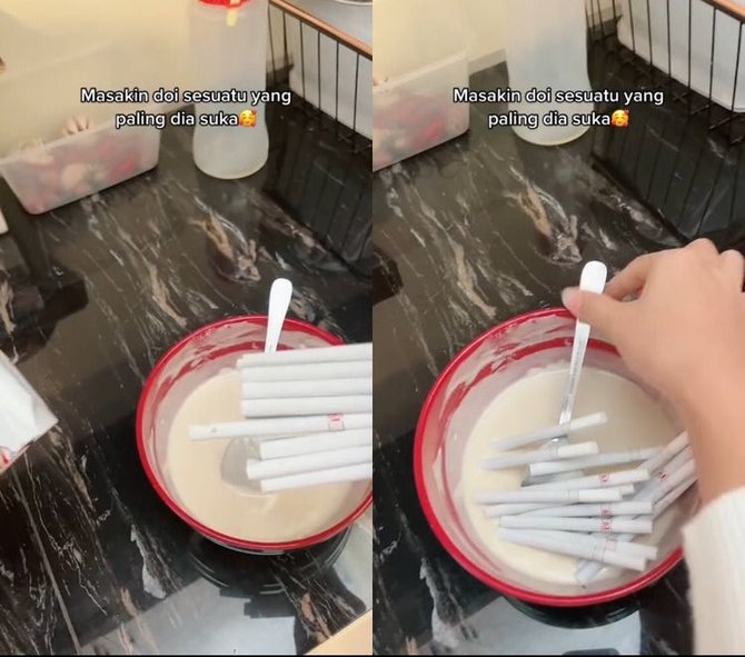 Hobi Merokok, Aksi Wanita Goreng Rokok Milik Kekasih Pakai Tepung Bak ...