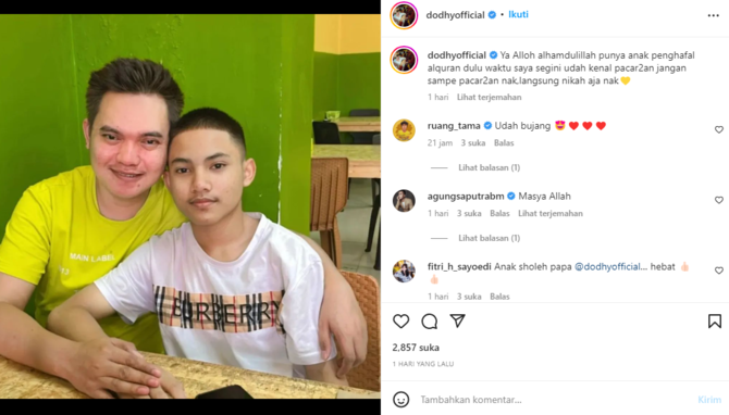 Putranya Kini Jadi Penghafal Alquran, Dodhy Kangen Band Beri Pesan Ini | merdeka.com