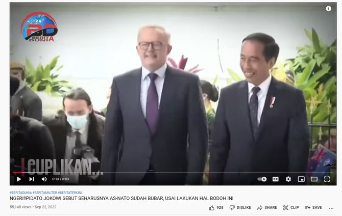 CEK FAKTA: Hoaks, Video Jokowi Sebut AS dan NATO Sudah Bubar | merdeka.com