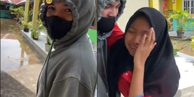 Jeritan Haru Gadis Cilik Dijemput Kakaknya Baru Pulang dari Jepang, Beri Pelukan Erat | merdeka.com