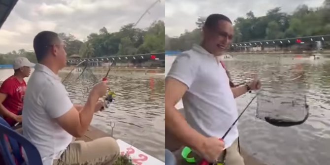 Kompol Beddy 'Ratakan' Mancing Ikan di Kolam, Hasil Tangkapan Bikin ...