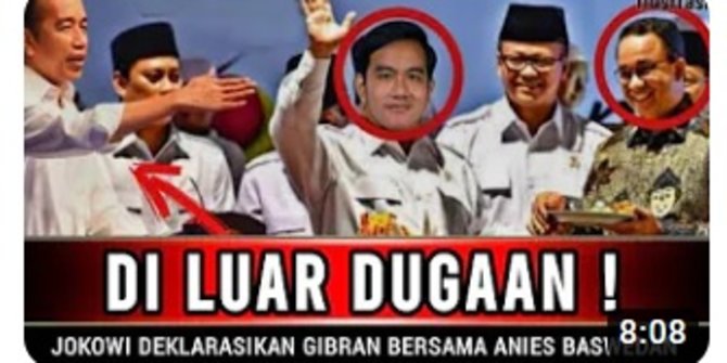 Cek Fakta Hoaks Video Jokowi Deklarasikan Gibran Dengan Anies Baswedan