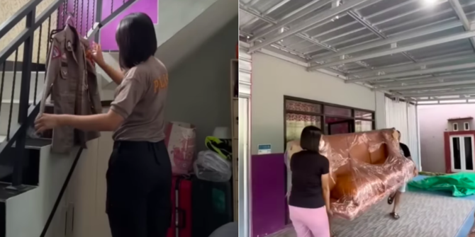 Penampilan Polwan Cantik Pekerja Keras, Usai Dinas Lanjut Angkat Sofa ...