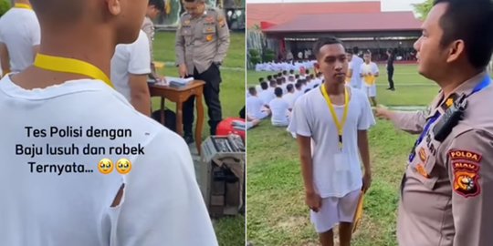 Polisi Ini Tersentuh Remaja Yatim Ikut Tes Masuk Polri, Kenakan Kaus ...