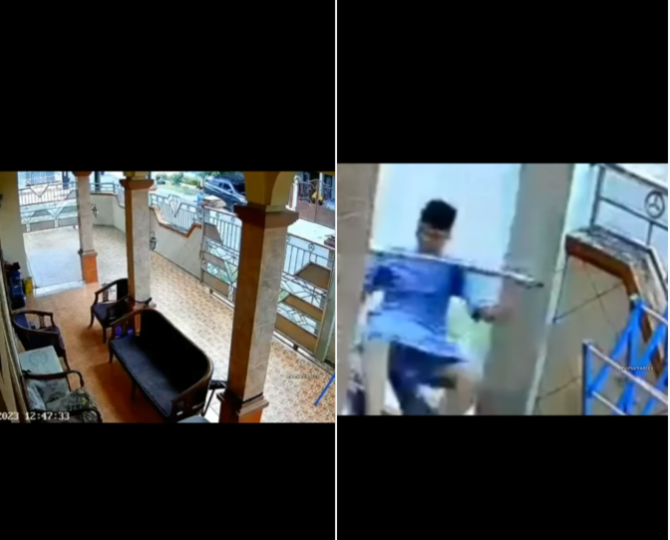 Momen Apes Pengendara Motor Nyungsep Usai Tabrak Pagar Rumah, Aksinya Terekam CCTV | merdeka.com