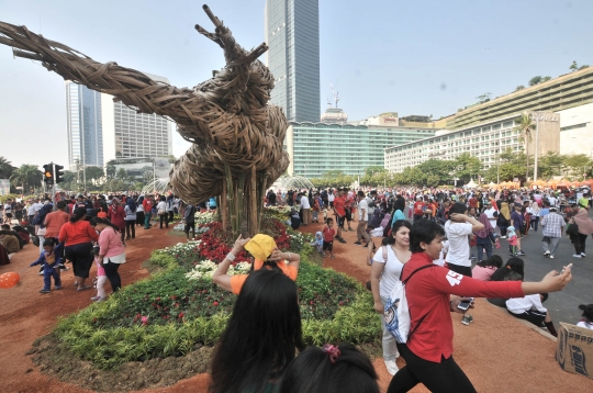 Instalasi bambu 'Getah-Getih' jadi spot foto baru pengunjung Car Free Day