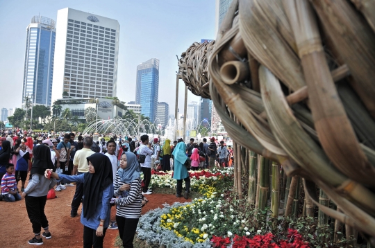 Instalasi bambu 'Getah-Getih' jadi spot foto baru pengunjung Car Free Day