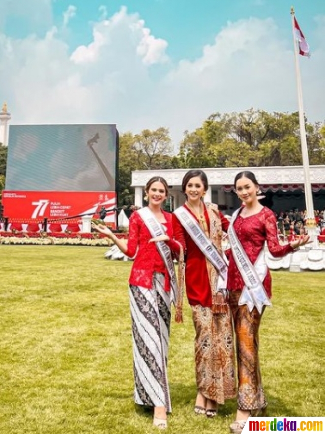 Foto : Kompak Serba Merah, Intip Potret Puteri Indonesia di Upacara ...