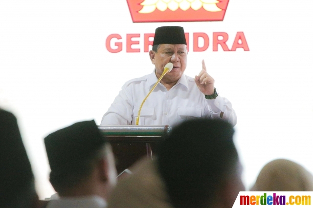 Foto Gaya Prabowo Subianto Berapi Api Di Hut Ke 15 Partai Gerindra