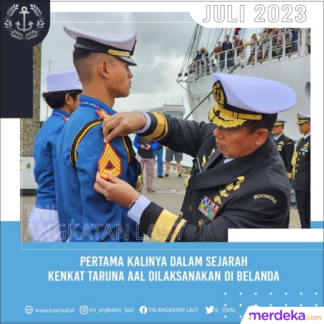 Foto : Pertama Dalam Sejarah, Kenaikan Pangkat Taruna AAL Digelar di Belanda, Ini Potretnya ...