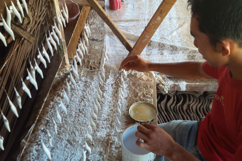 Banyuwangi - Merdeka.com | Melihat produksi umpan udang buatan berbahan ...