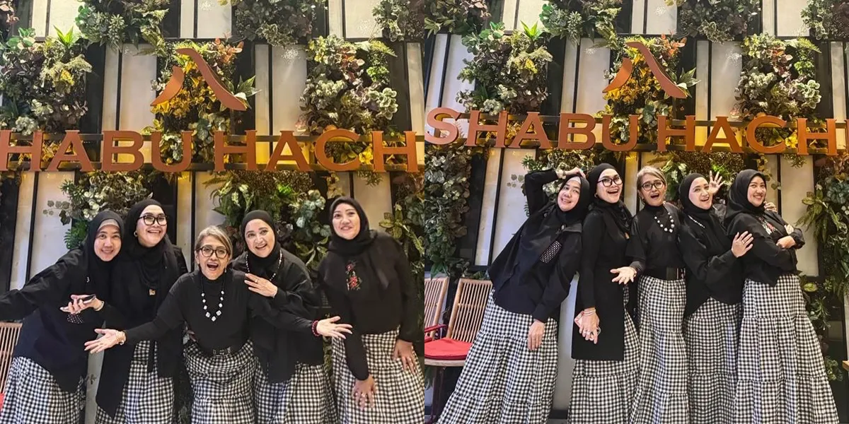 7 Potret Umi Kalsum Ibu Ayu Ting Ting Bukber Bareng Bestie, Pakai Baju Kembaran - KapanLagi.com