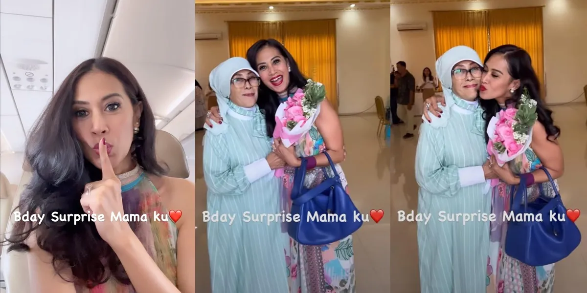 8 Potret Diah Permatasari Beri Kejutan Ultah sang Mama yang ke-76 Tahun ...