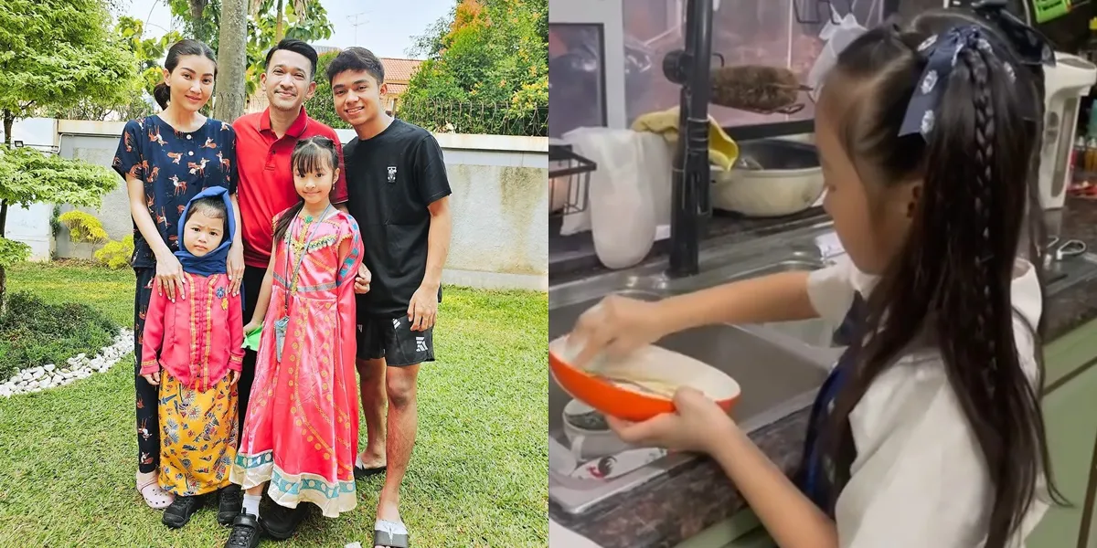 Belajar Disiplin, Begini 7 Potret Anak-Anak Ruben Onsu dan Sarwendah yang Kini Cuci Piring ...