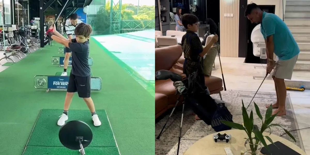 Potret El Barack Anak Jessica Iskandar Main Golf, Diajari Langsung oleh ...