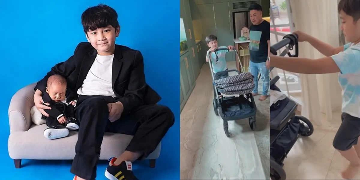 12 Potret Rafathar Momong Adiknya, Rayyanza Santai Banget Tidur di ...