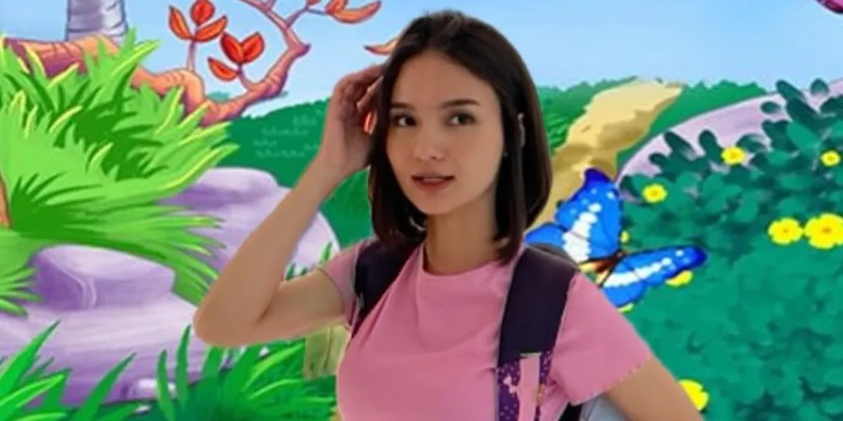 7 Potret Lucu Dinda Annisa Bergaya Bak DORA THE EXPLORER, Siap ...