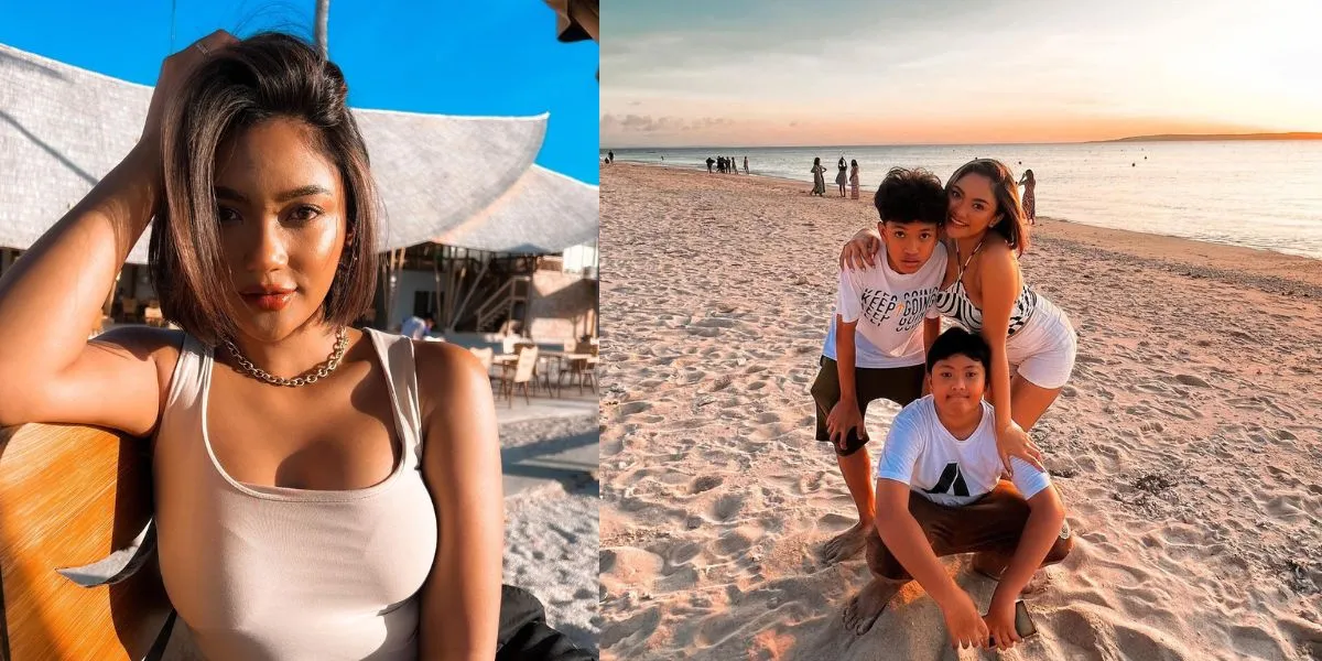 8 Potret Keseruan Marion Jola Liburan di Pantai Bareng Keluarga, Kulit Eksotis dan Bentuk Badan ...