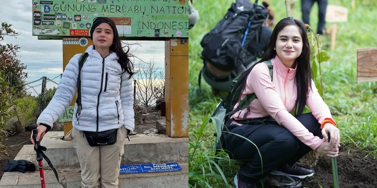8 Potret Tissa Biani Tanam Pohon di Merbabu, Mendaki Gunung Sambil Jaga ...