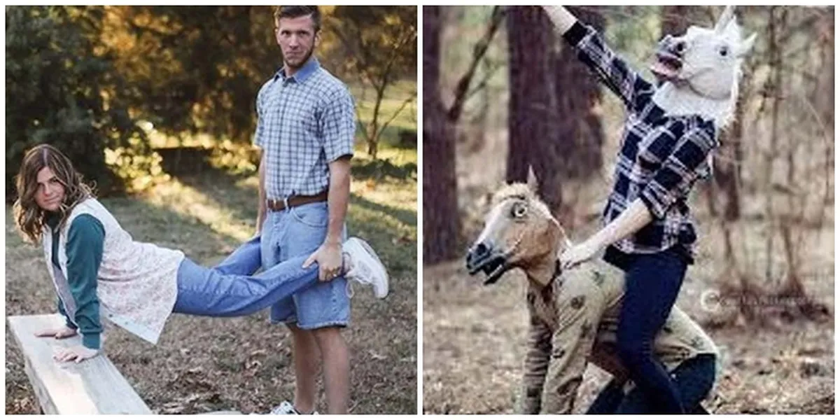 9 Foto Tunangan Ini Absurd Banget, Berani Tiru Konsepnya Nggak ...