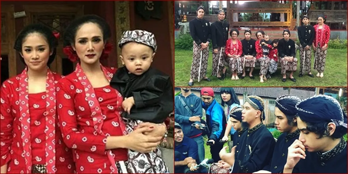 Acara Turun Tanah Baby Er, Dhani & Keluarga Pakai Baju Adat Jawa ...