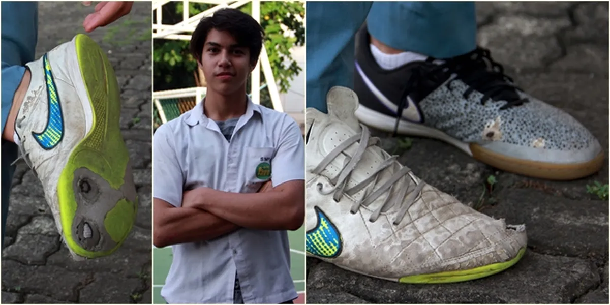 Foto-Foto Sepatu Bolong El Rumi Sekolah, Kaus Kakinya Kelihatan ...