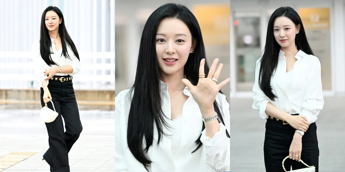 Potret Kim Ji Won Berangkat ke Italia, Mami Cantiknya Mahal Banget ...