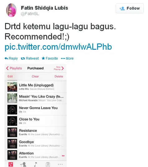 Ingin Dengar Lagu Bagus, Ini Rekomendasi Dari Fatin Lubis - KapanLagi.com