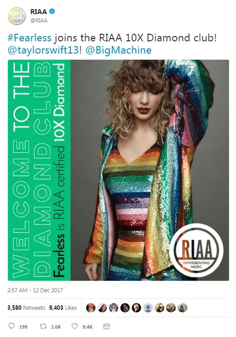 Album 'FEARLESS' Taylor Swift Dianugerahi Diamond Oleh RIAA ...
