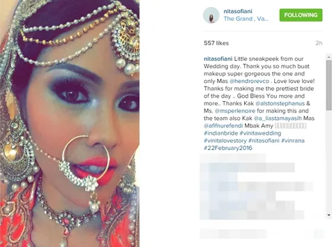 Menikah di India, Istri Vin Rana Bawa Tim Make Up Dari Jakarta ...