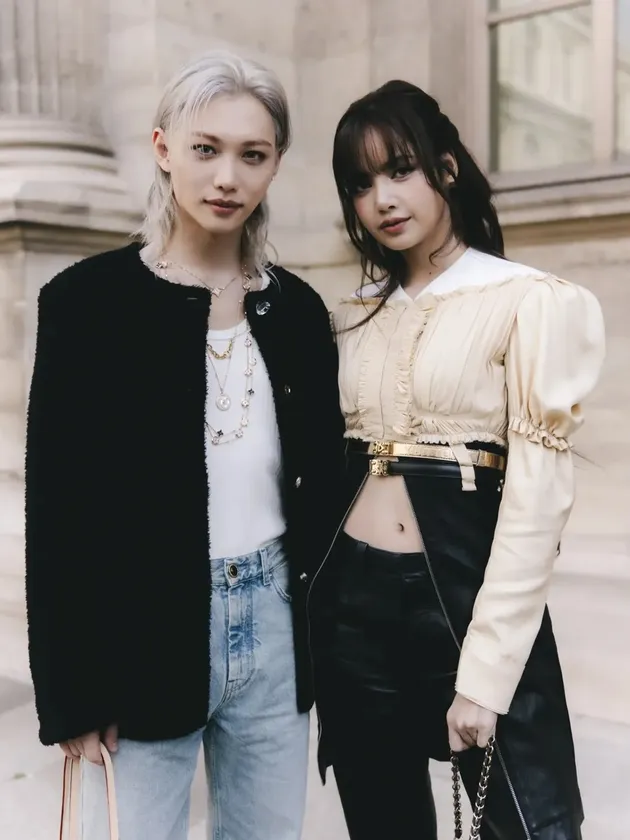 Felix Stray Kids at Paris Fashion Week 2026, Photo with Lisa BLACKPINK
