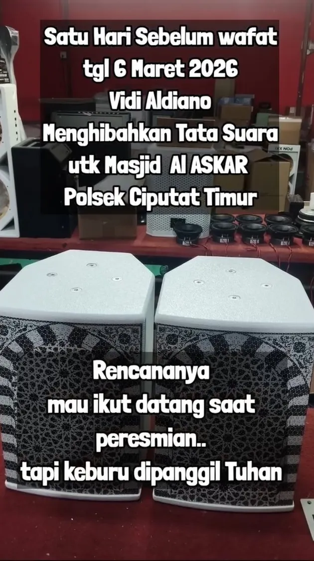 Vidi Aldiano Donates a Set of Audio Equipment to the Mosque a Day ...