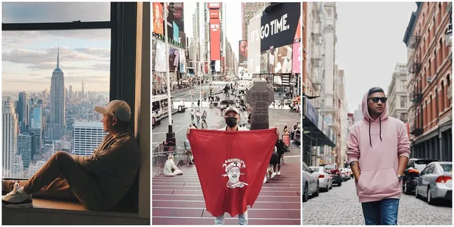 10 Cool Styles of Gading Marten When in New York, Photos at Time Square ...