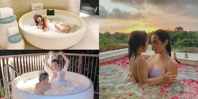 7 Portraits of Jessica Iskandar Bathing in the Bathup with El Barack, Sharing Hugs and Kisses ...