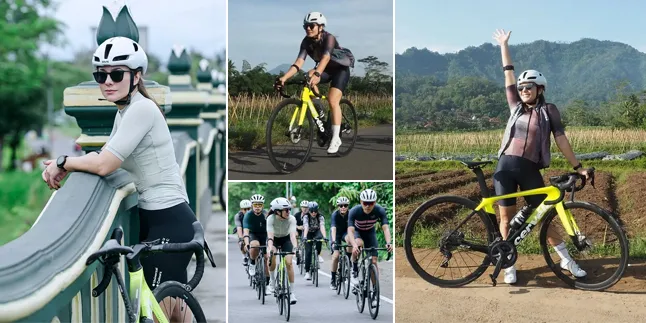 7 Photos of Wulan Guritno Staying Fit with Casual Cycling During ...