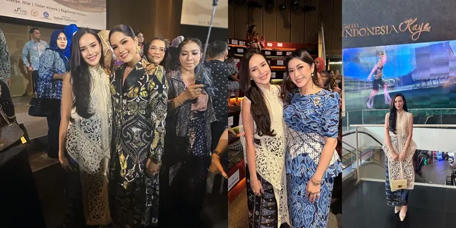 8 Portraits of Beby Tsabina at the Tutur Batik Event with Officials ...