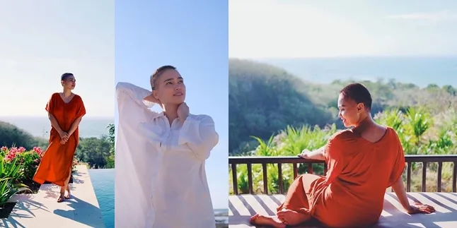 8 Photos of Feby Febiola with a Bald Head, Spending Hair Due to Ovarian ...