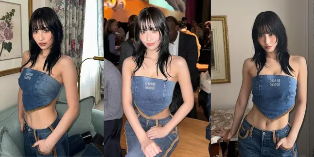 8 Potret Momo TWICE Showing Perfect ABS at Miu Miu Fashion Week 2024