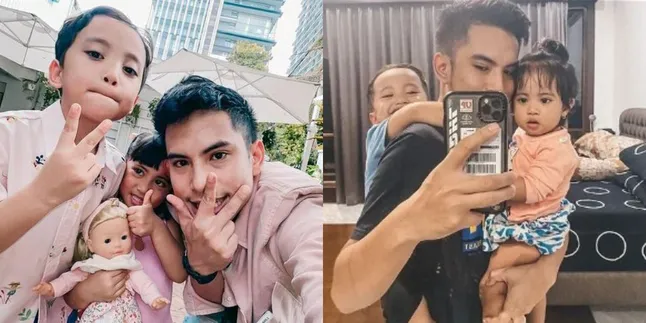 8 Portraits of Niko Al Hakim Caring for Biru and Chava in Various Moments, Father and Children ...