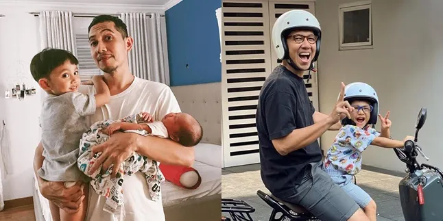 8 Portraits of Andien's Husband Caring for Children, Riding a ...