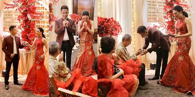 PHOTO Teapai Ceremony of Delon and Aida Noplie, Luxuriously All Red