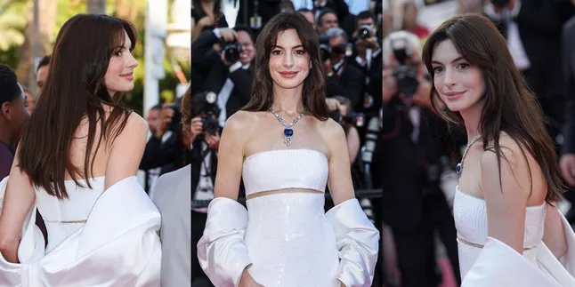 Wearing an All-White Dress, Anne Hathaway's Portrait Praised as Very ...