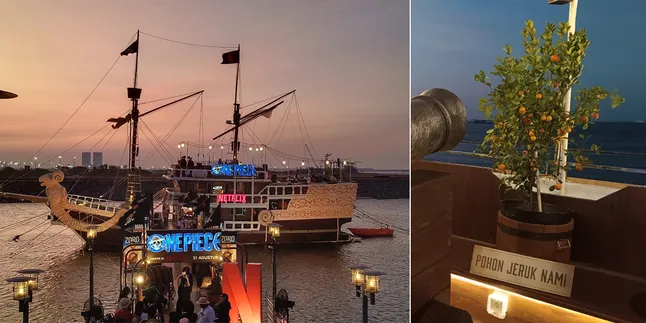 Portrait of the Going Merry Ship Anchored in Indonesia, There is a Nami ...