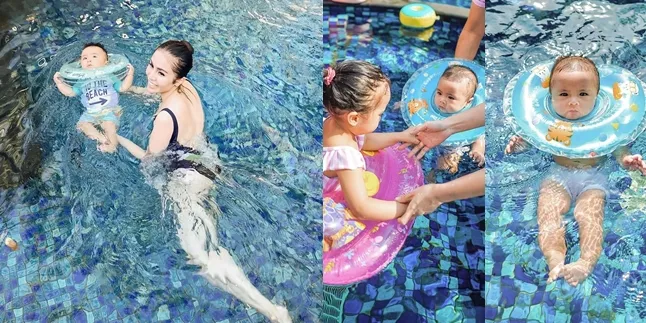 Portrait of Momo Geisha Swimming with Her Children in Bali, Netizens ...