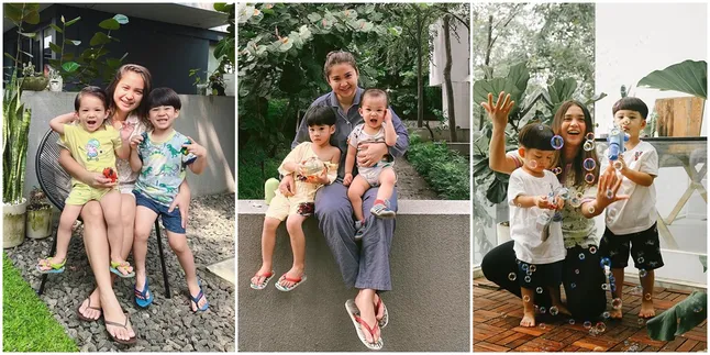 Portrait of Princess Titian when taking care of her two children, still cute because of having a ...