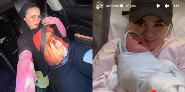 Portrait of Sivia Azizah Giving Birth to her First Child, Blessed with ...