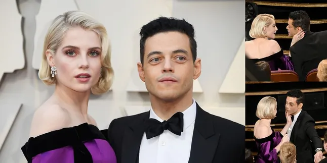 Rami Malek & Lucy Boynton Getting More Intimate at the Oscars, Hugging ...