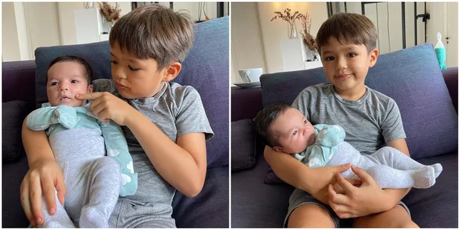 Ready to be a Brother, 8 Photos of El Barack Taking Care of Baby Aizen ...
